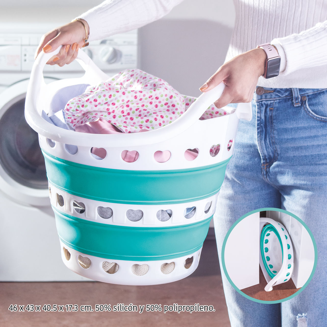 Cesta para Ropa Colapsable con Agarradera - Concord